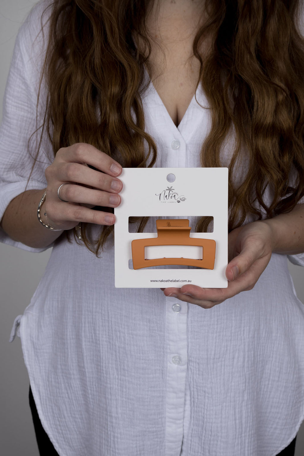 Claw Clip -- Elongated Rectangle - Orange – Nakoa The Label