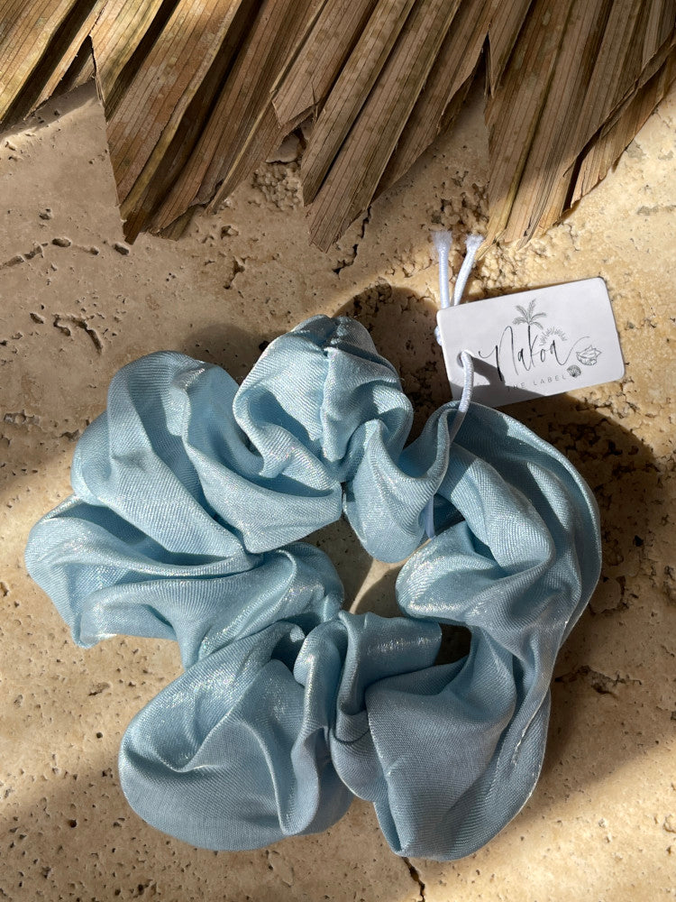 Scrunchie - Satin - Metallic - Light Blue – Nakoa The Label